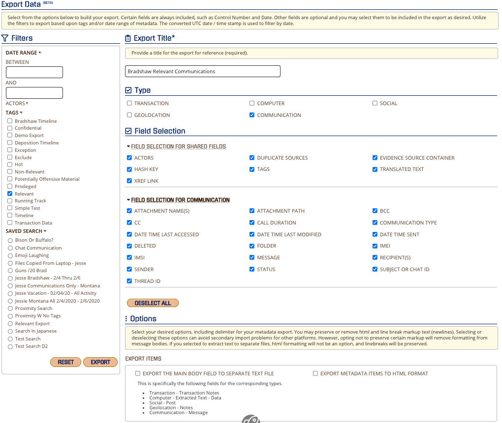 CloudNine Analyst: How do I Export Communications?